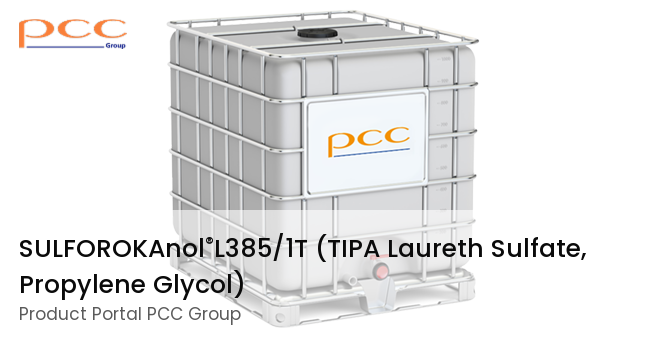 SULFOROKAnol® L385 / 1T (TIPA Laureth Sulfate, Propylene Glycol). PCC ...