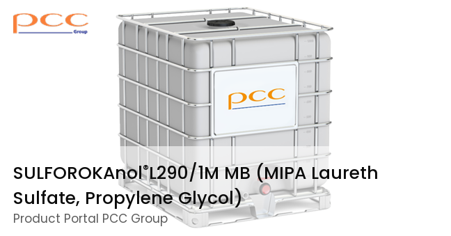 SULFOROKAnol®L290/1M MB (MIPA Laureth Sulfate, Propylene Glycol). PCC GROUP
