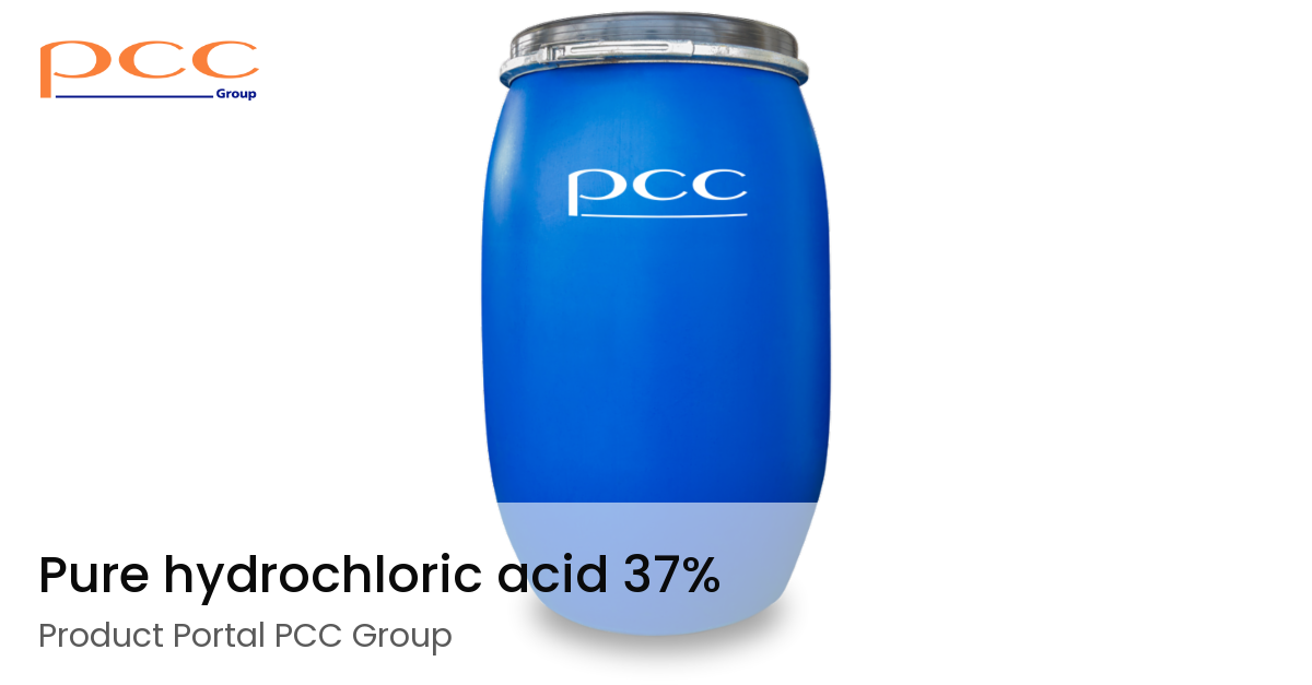 Hydrochloric acid pure grade 37%- CAS: 7647-01-0 HCL, PCC Group