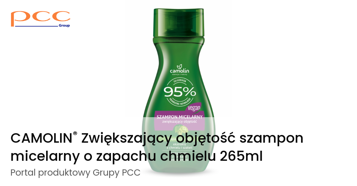 CAMOLIN® Zwiększający objętość szampon micelarny o zapachu chmielu ...