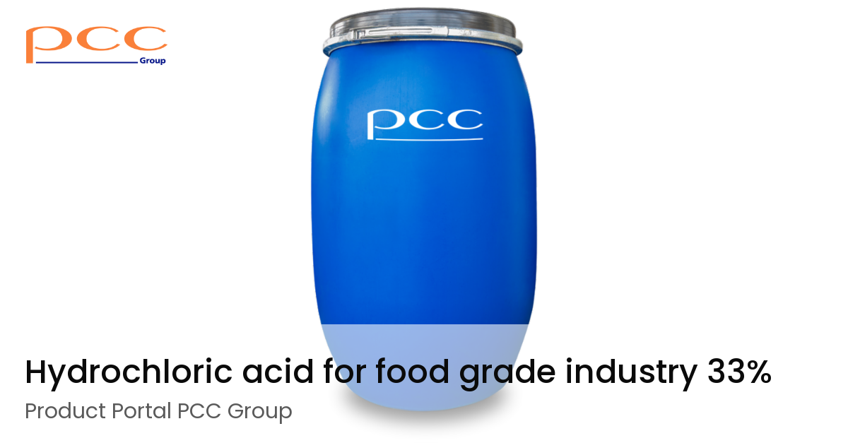 Hydrochloric acid food grade, HCL, PCC Group